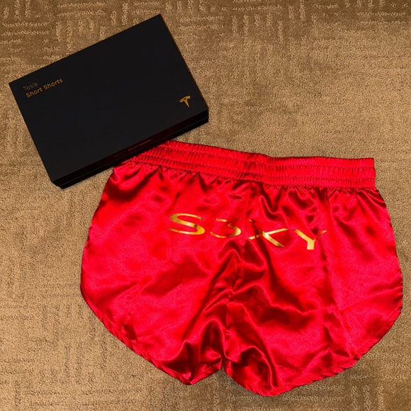 Tesla | Shorts | Tesla Red Satin Short Shorts In Size Xlarge New In Box ...